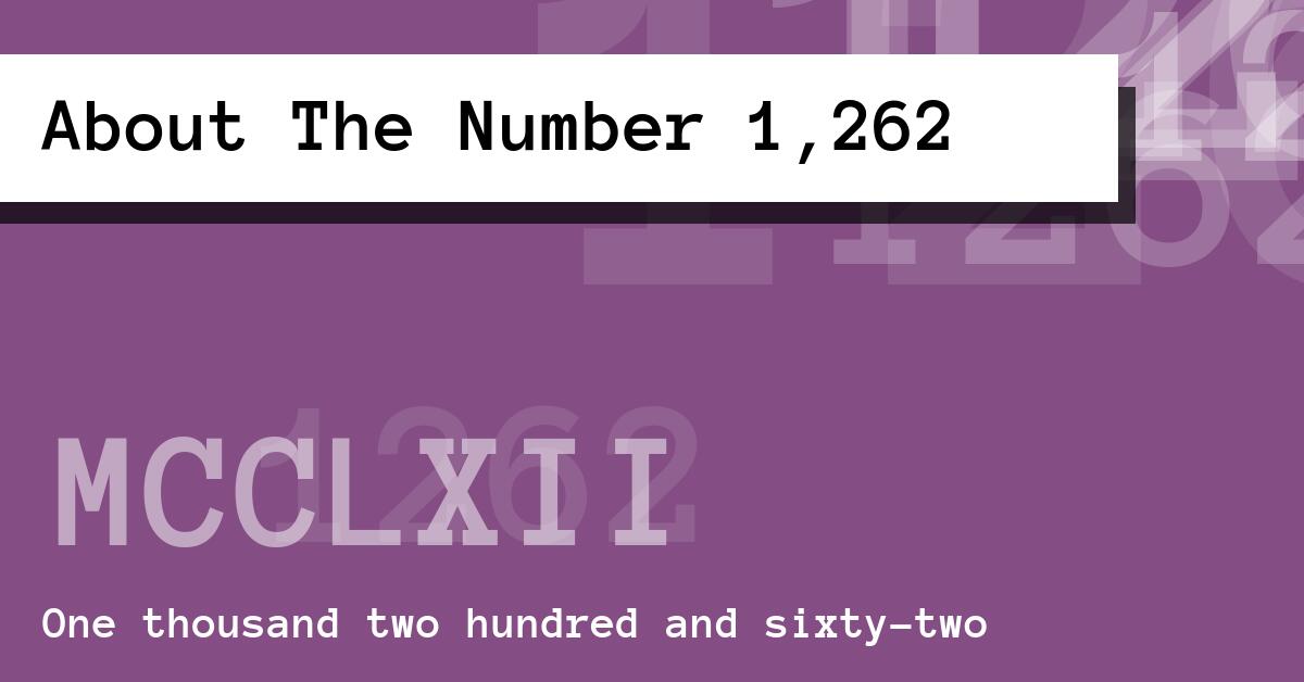 About The Number 1,262