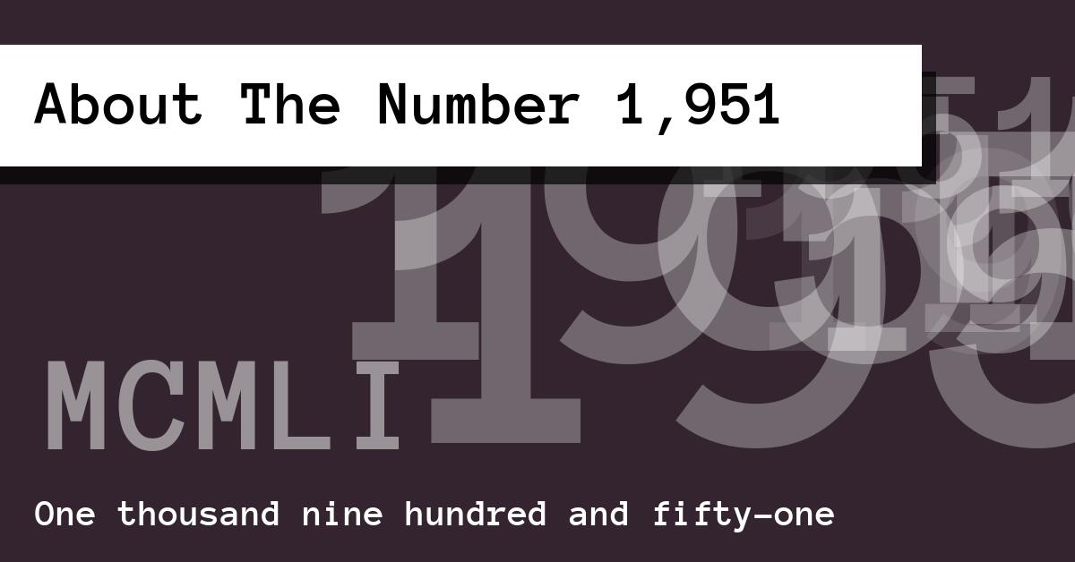 About The Number 1,951