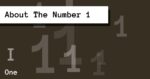 About The Number 1
