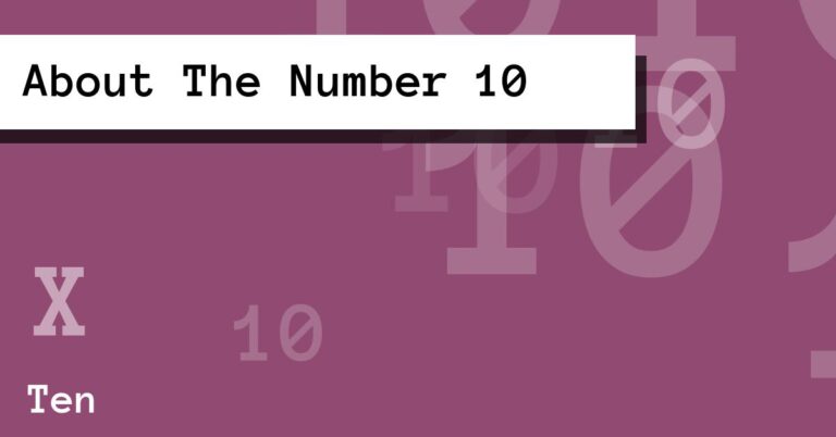 About The Number 10