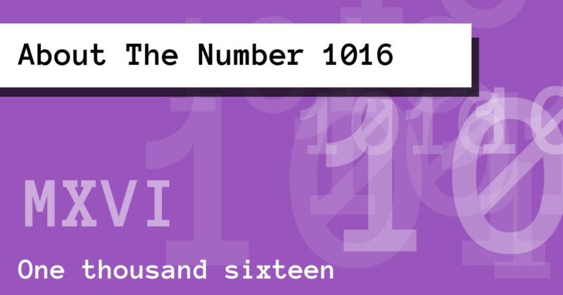 About The Number 1,016