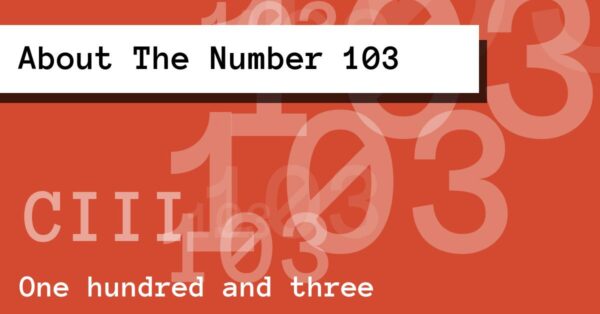About The Number 103
