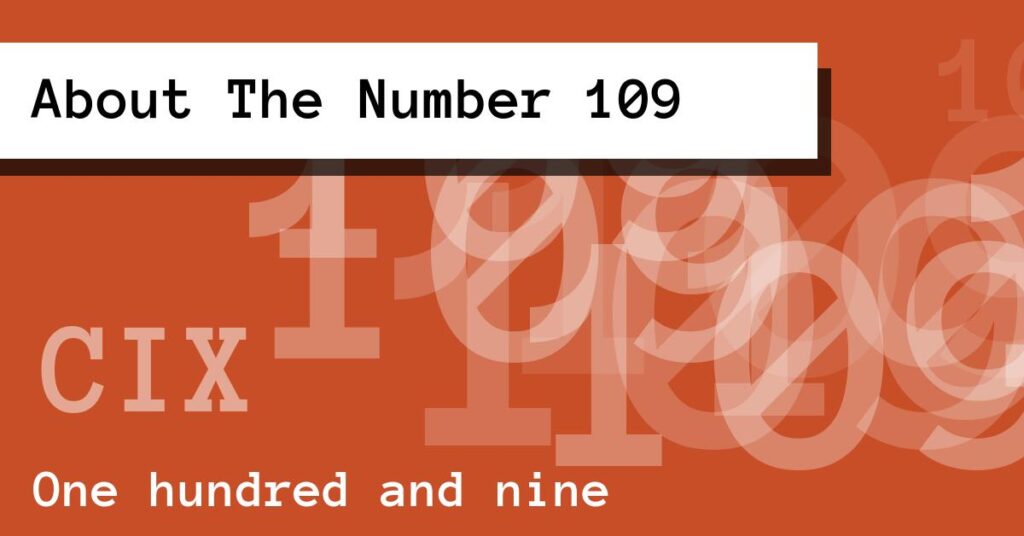 About The Number 109