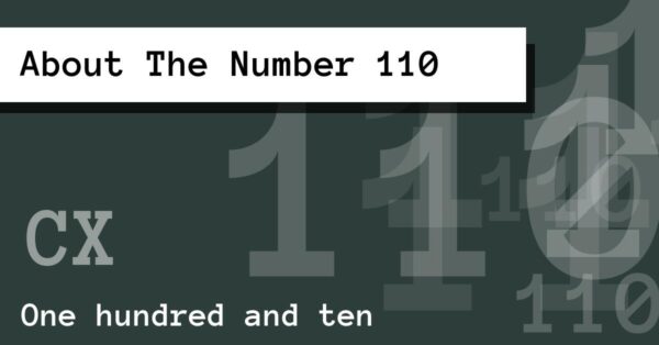 About The Number 110