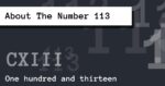 About The Number 113