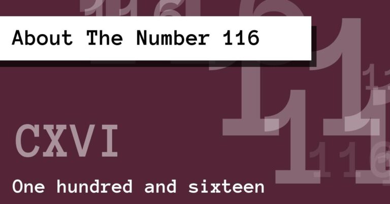 About The Number 116