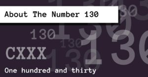 About The Number 130
