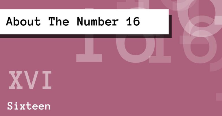 About The Number 16