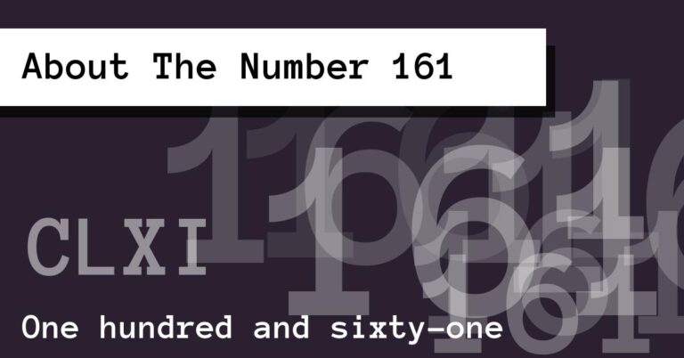 About The Number 161