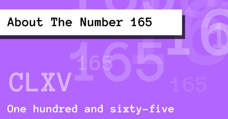 About The Number 165