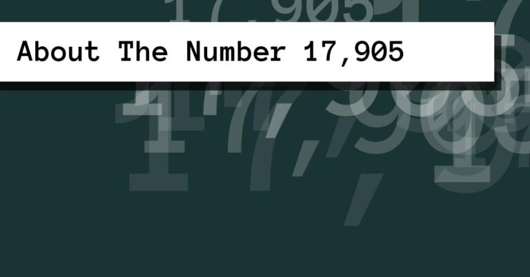 About The Number 17,905