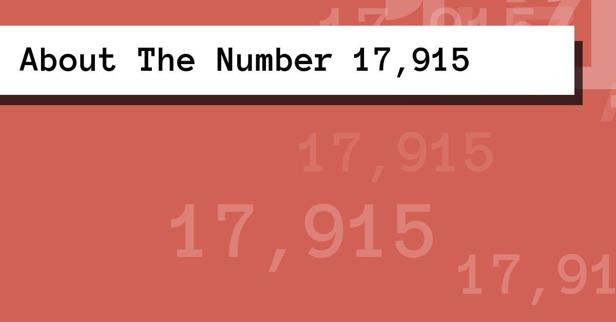 About The Number 17,915