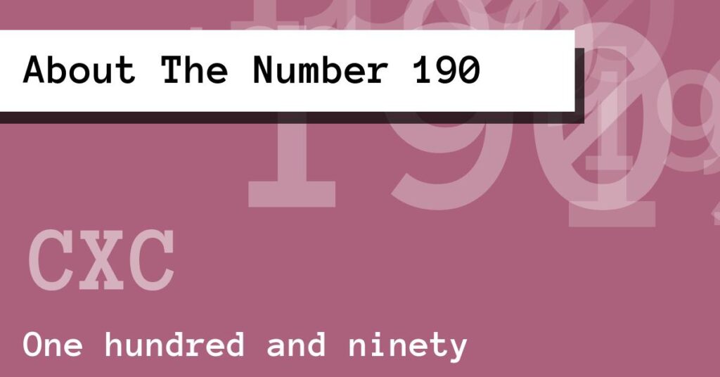 About The Number 190