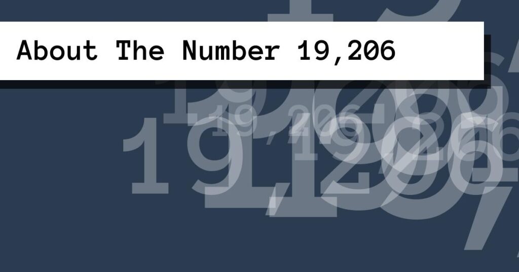 About The Number 19,206
