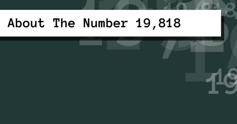About The Number 19,818