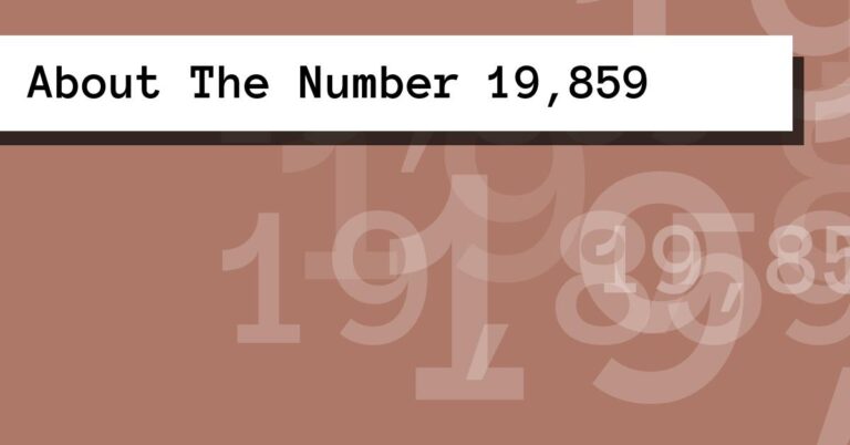 About The Number 19,859