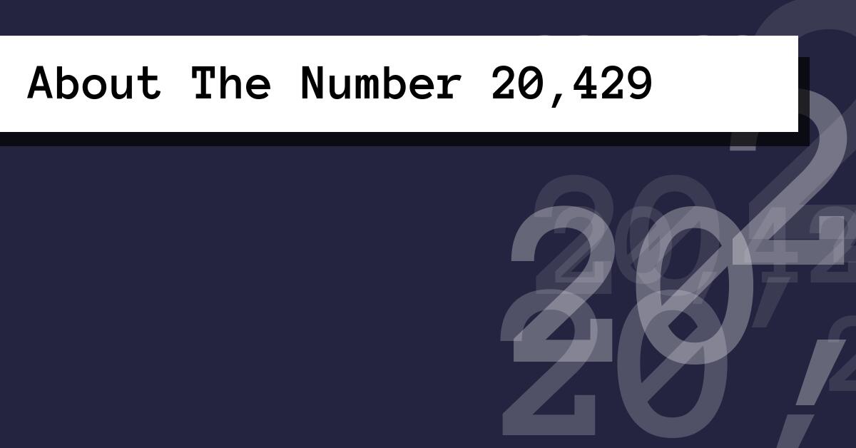 About The Number 20,429