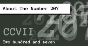 About The Number 207