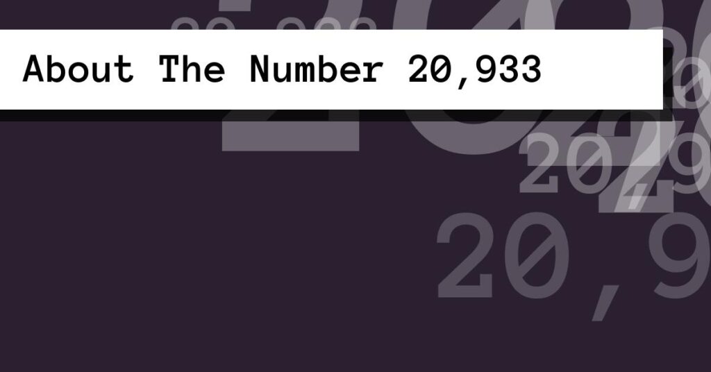 About The Number 20,933