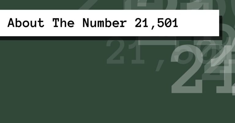 About The Number 21,501