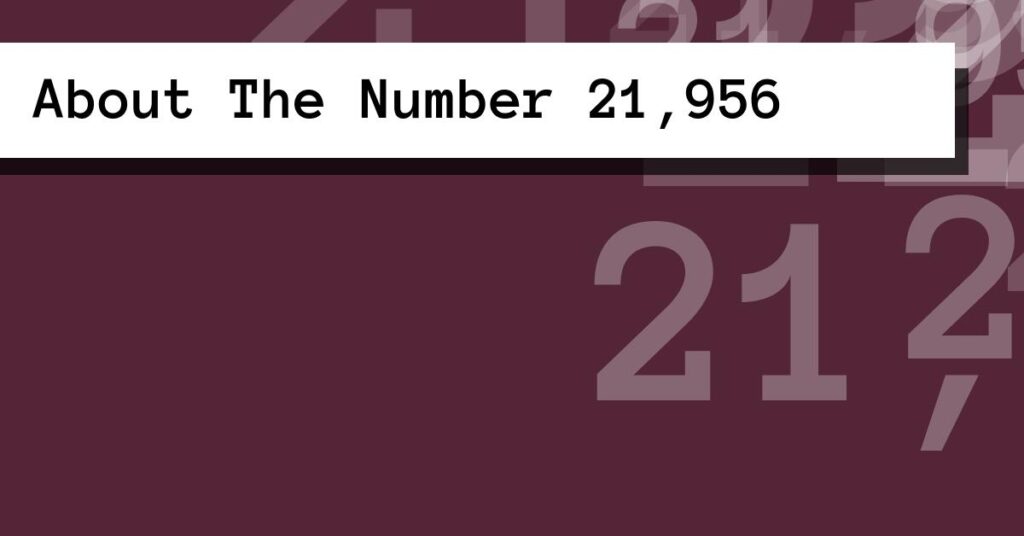 About The Number 21,956