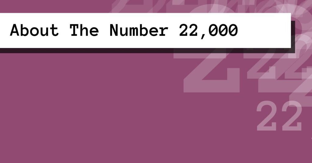 About The Number 22,000