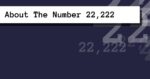 About The Number 22,222