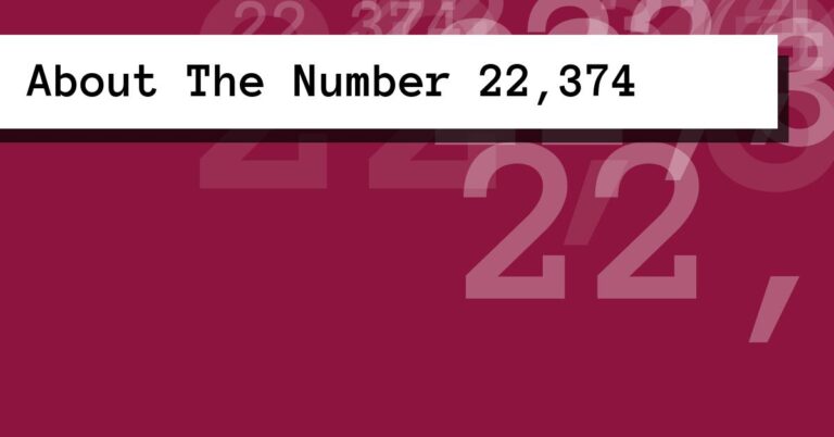 About The Number 22,374