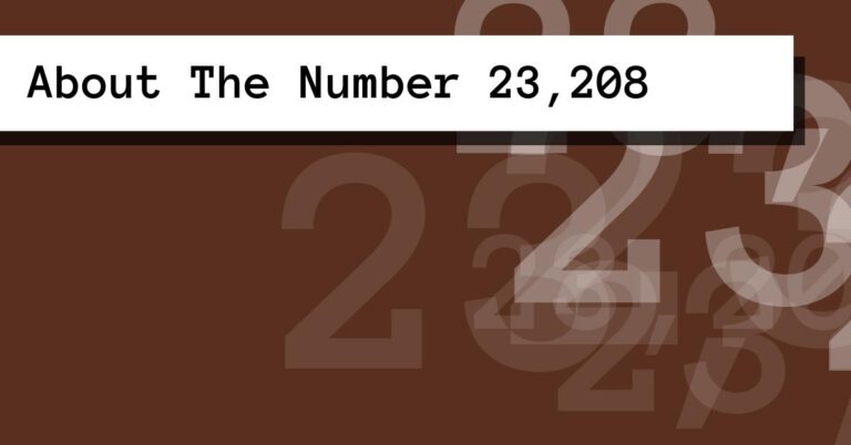 About The Number 23,208