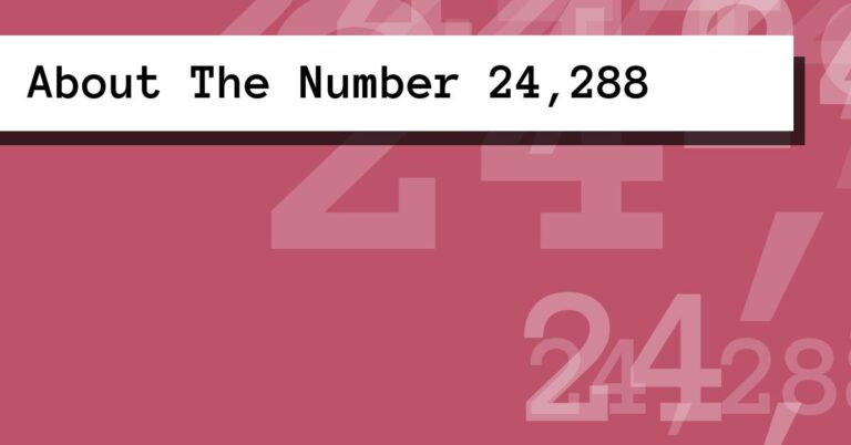 About The Number 24,288