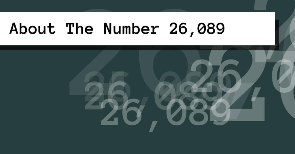 About The Number 26,089