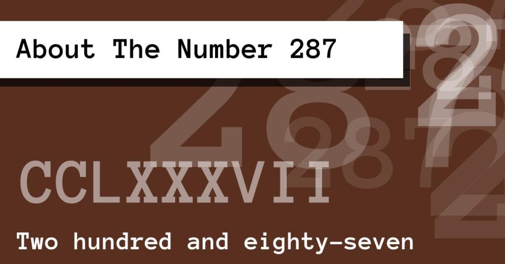 About The Number 287