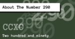 About The Number 290