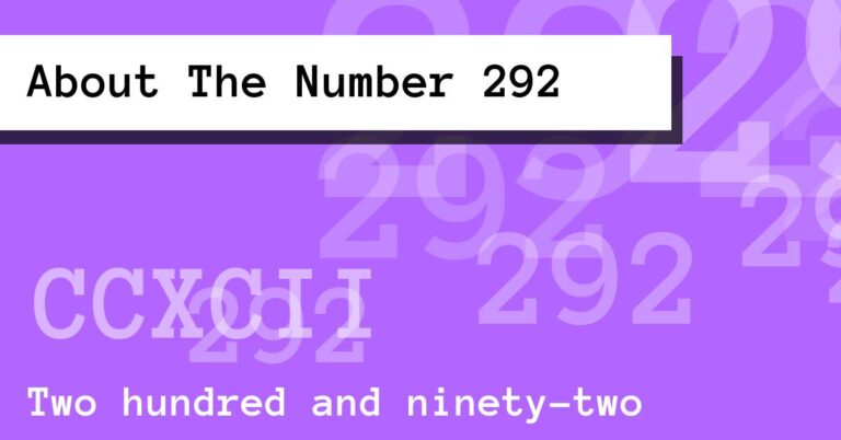 About The Number 292