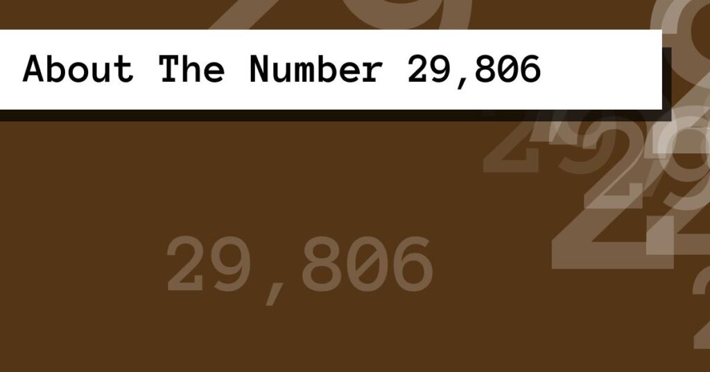 About The Number 29,806