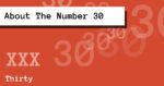 About The Number 30