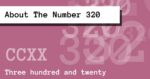 About The Number 320