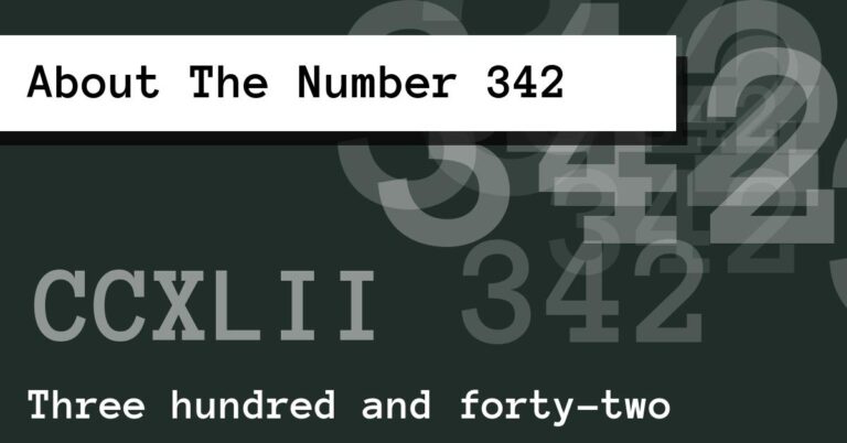 About The Number 342