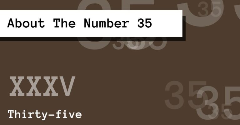 About The Number 35