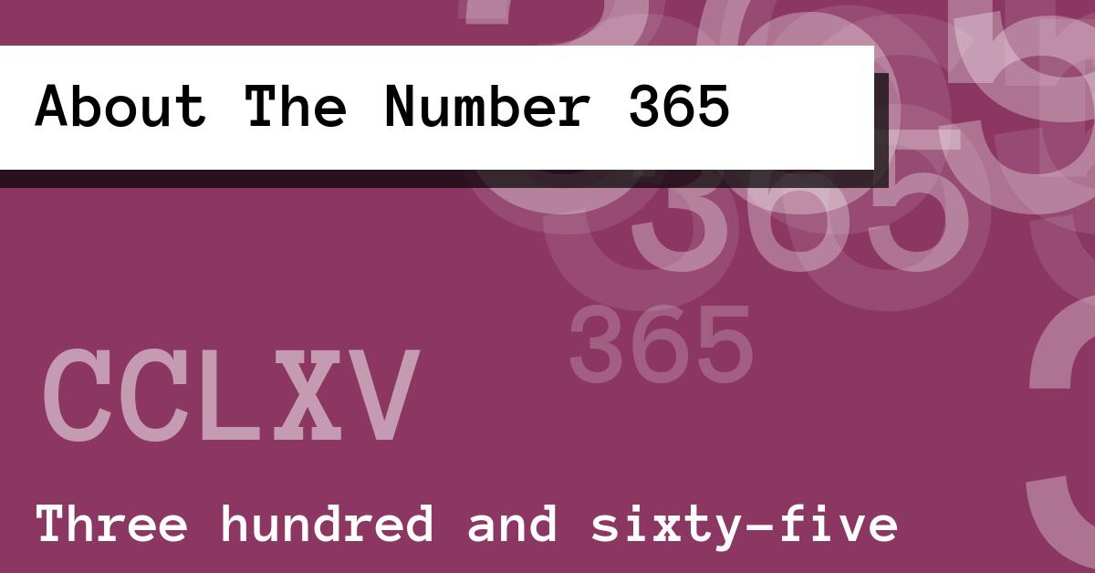 About The Number 365