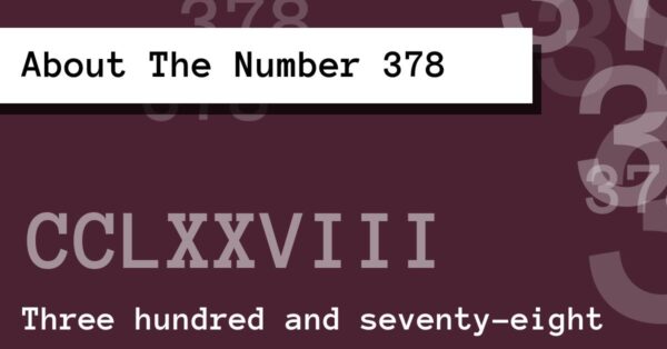 About The Number 378