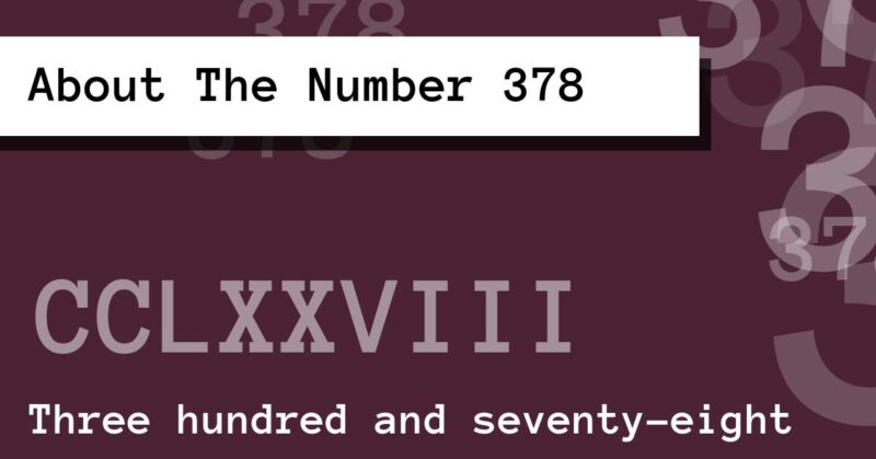 About The Number 378