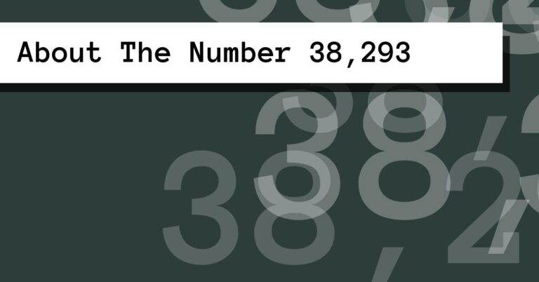 About The Number 38,293
