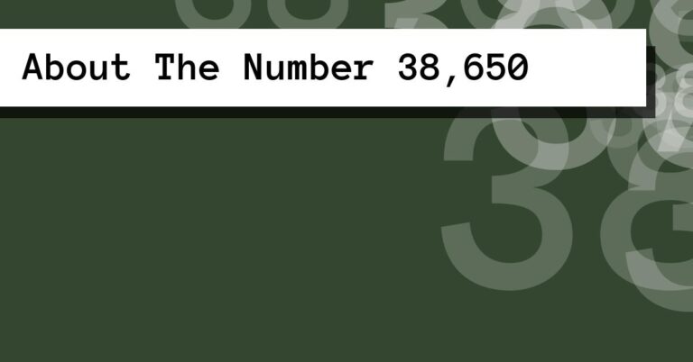 About The Number 38,650