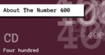 About The Number 400