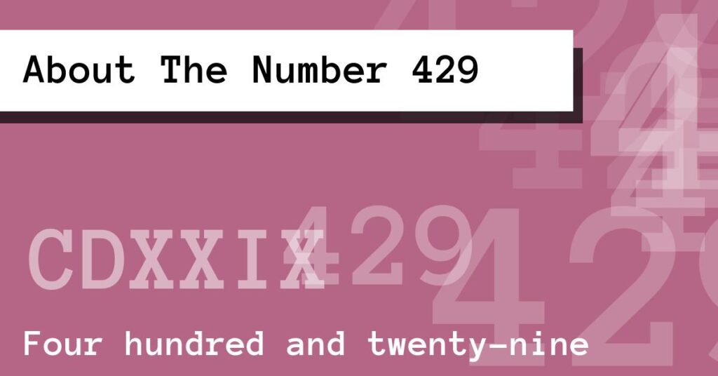 About The Number 429