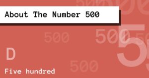 About The Number 500
