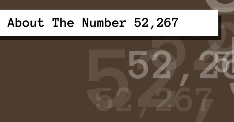 About The Number 52,267