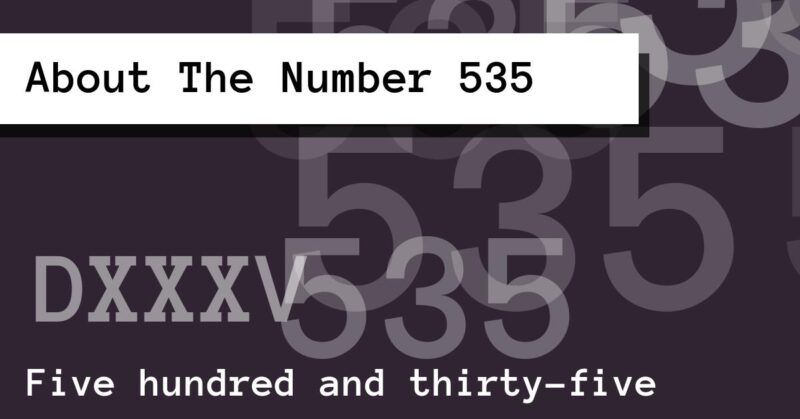 About The Number 535
