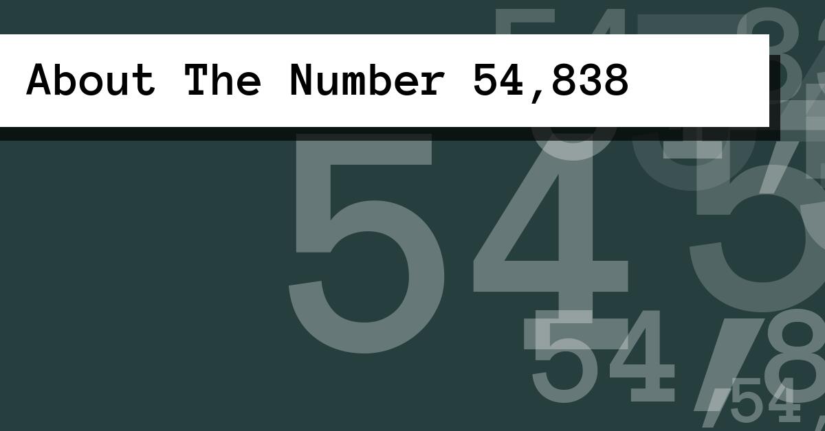 About The Number 54,838